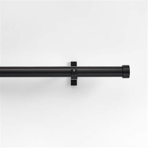 Matte Black 1 Curtain Rod And End Cap Finials Set 48 88 Reviews