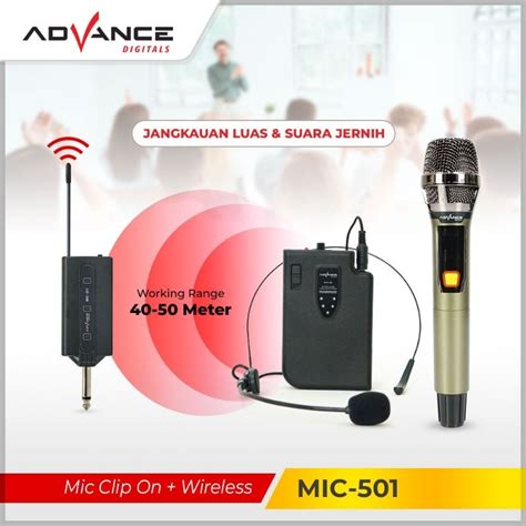 Jual Microphone Wireless Mic Jepit Mic Metting 500 501 Advance Shopee Indonesia