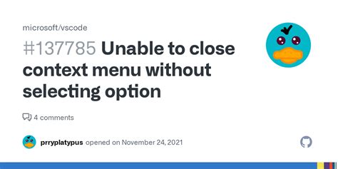 Unable To Close Context Menu Without Selecting Option Issue 137785