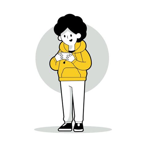 Chico De Carácter Simple Vector Premium