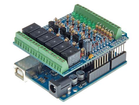 Shield In Out Per Arduino 6 Relè 6 Ingressi Analogici E Digitali