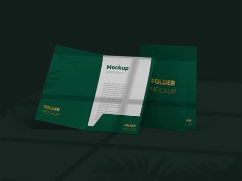 Maquette de dossier de présentation avec papier a et ombre d arrière plan PSD Premium