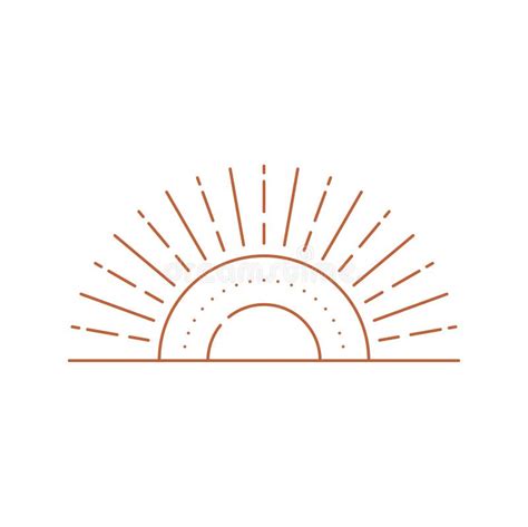 Sunset Or Sunrise Boho Logo Sunshine Rays Icon Stock Illustration Illustration Of Tribal