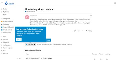Monitoring Video Posts Help And Support Community Forum Distill