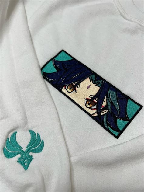 Genshin Impact Xiao Face Boxed Embroidered Hoodie Sleeve Genshin