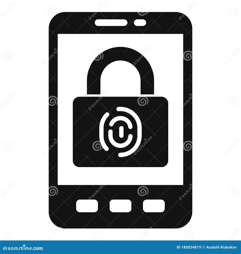 Smartphone Biometric Authentication Icon Simple Style Stock Vector Illustration Of Digital