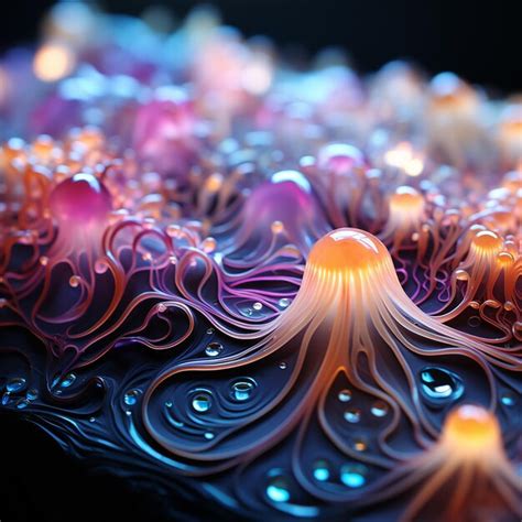 Premium Photo Reticulated Bioluminescent Biomorphic Spreadsheets