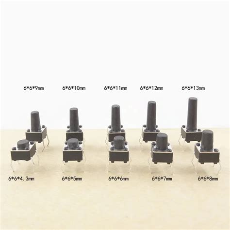 100pcslot Mini Micro Momentary Tactile Push Button Switch 665mm 4