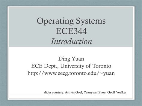 Ppt Operating Systems Ece344 Introduction Powerpoint Presentation