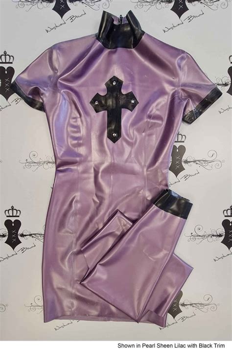 Naughty Nun Mini Dress Latex Uniform Includes Habit High Neck Design