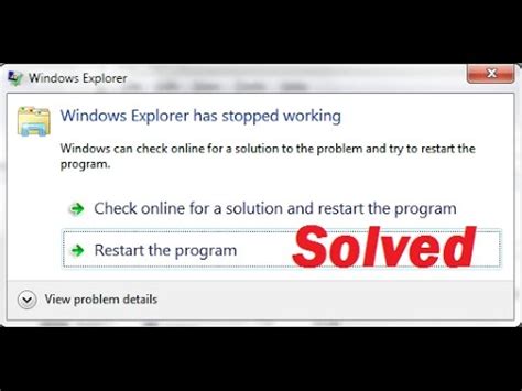 Windows Explorer Has Stopped Working Solution YouTube