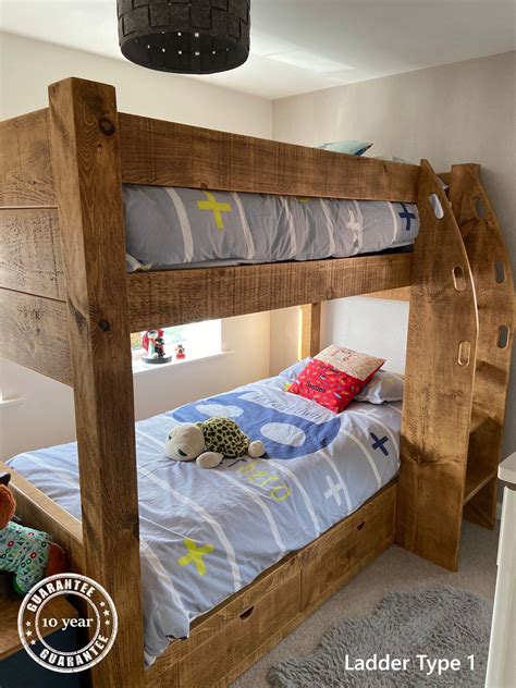 Chunky Solid Wood Rustic Bunk Bed Raw Furniture Uk Raw Furniture Uk