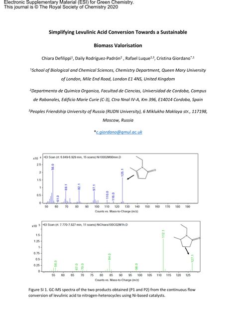 Pdf Simplifying Levulinic Acid Conversion Towards A Sustainable Biomass Valorisation