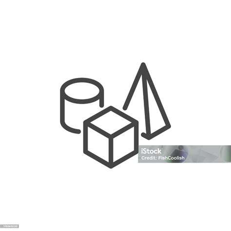 컴포지션 3d 모델링 및 시각화 프로토타이핑의 아이콘입니다 정물 기하학적 모양의 집합과 같은 라인 기호 큐브 타원 피라미드 웹