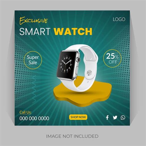 Smartwatch Social Media Banner Oder Instagram Post Vorlage Premium Vektor