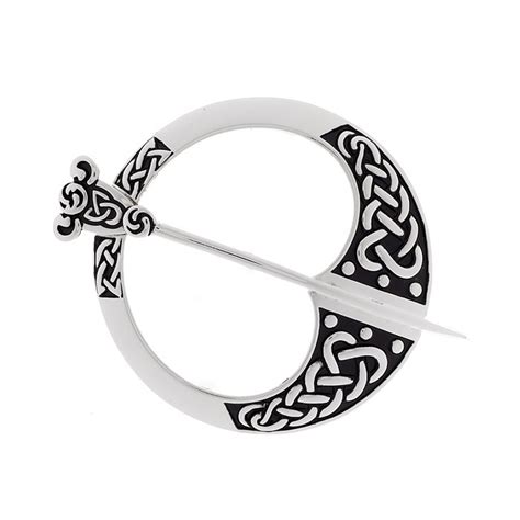 Silver Black Enamel Tara Brooch Celtic Brooch
