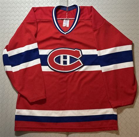 Vintage Montreal Canadians Nhl Hockey Ccm Maska Red Jersey Size S