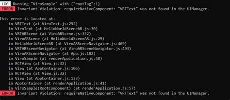Invariant Violation RequireNativeComponent VRTText Was Not Found In