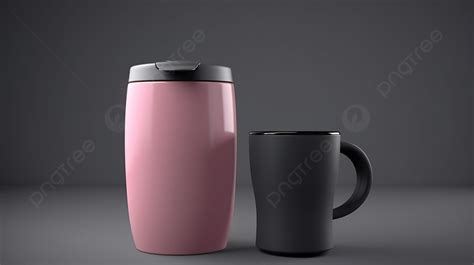 Isolated Gray Background With An Eye Catching Pink Coffee And Tea Mug