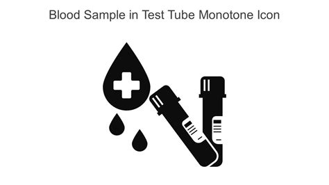 Blood Sample In Test Tube Monotone Icon In Powerpoint Pptx Png And