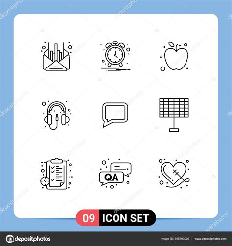 Thematic Vector Outlines Editable Symbols Battery Comment Fruit Chat