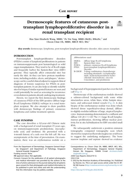 Pdf Dermoscopic Features Of Cutaneous Post Transplant
