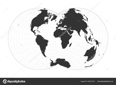Map Of The World Nicolosi Globular Projection Globe With Latitude And Longitude Net World Map On
