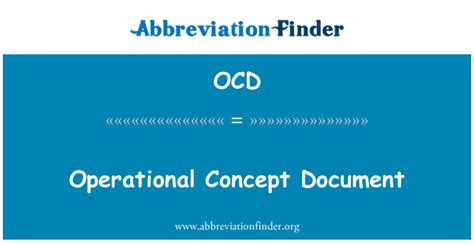 Ocd Significa Documento De Conceito Operacional Operational Concept