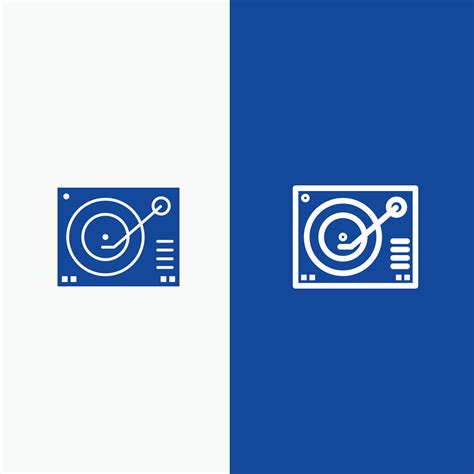 Deck Device Phonograph Player Record Line And Glyph Solid Icon Blue Banner Line And Glyph Solid