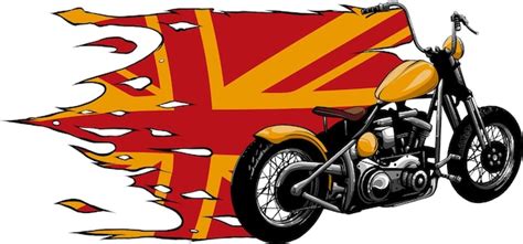 컬러 오토바이의 벡터 일러스트 레이 션 프리미엄 벡터