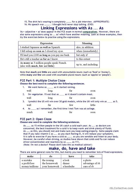 Fce Exercises English Esl Worksheets Pdf And Doc