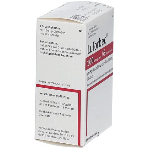 Luforbec 100 µg 6 µg 120 Hub Dosieraerosol 1 St Mit Dem E Rezept Kaufen Shop Apotheke