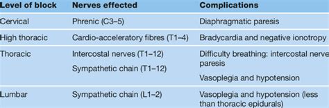Levels Of Epidural Blocks And Associated Complications Download Scientific Diagram