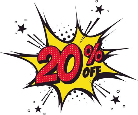 20 Por Ciento De Descuento Arte De Estilo Cómic Oferta Especial Y