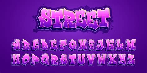 Premium Vector Gradient Graffiti Font Design