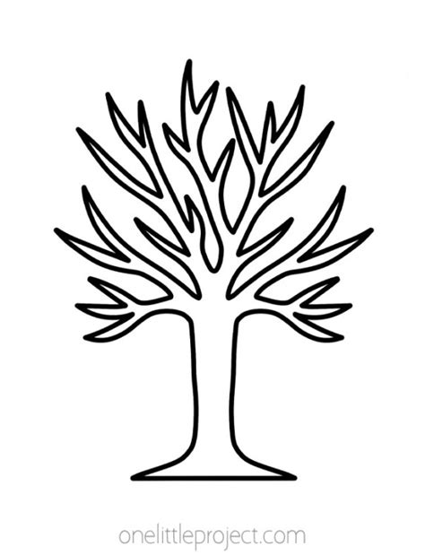 Tree Outline Free Printable Tree Template Shapes