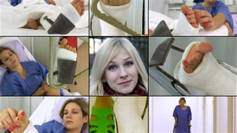 Beatrice Term Slwc With Heel Bar Checking Out Her Casted Toes In Hospital With Crutching In Hd