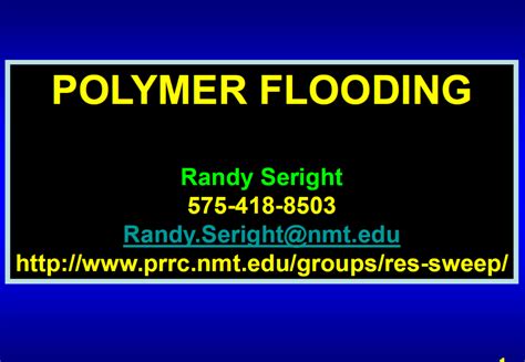 Overview Of Polymer Flooding