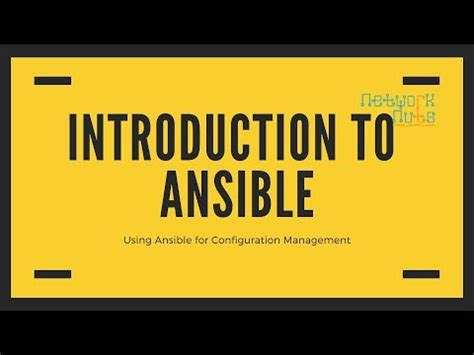Ansible Configuration Management Introduction YouTube