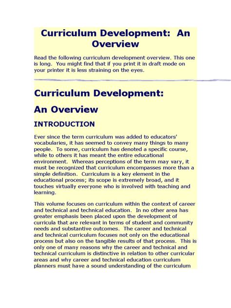 Curriculum Development Notes Pdf Curriculum Vocational Education
