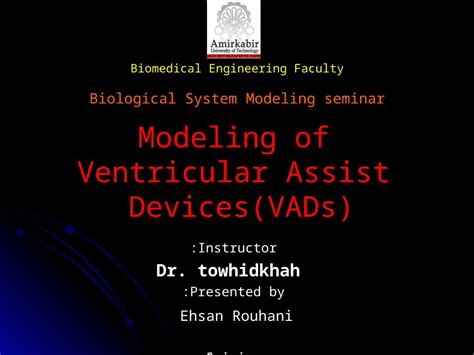 Ppt Biomedical Engineering Faculty Biological System Modeling Seminar