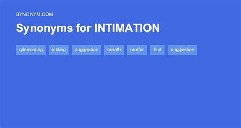 Another Word For Intimation Synonyms And Antonyms