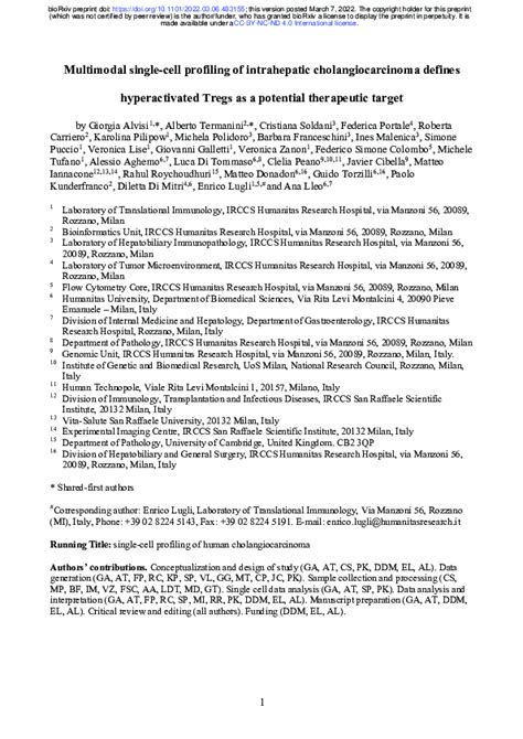 Pdf Multimodal Single Cell Profiling Of Intrahepatic