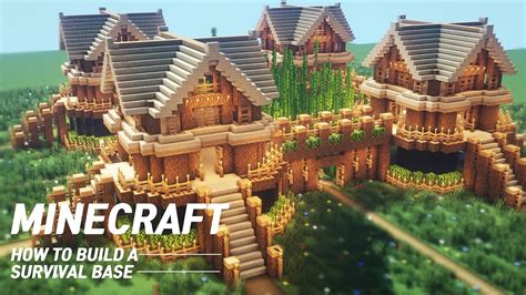 Minecraft Large Oak Survival Base Tutorial ｜how To Build In Minecraft Youtube
