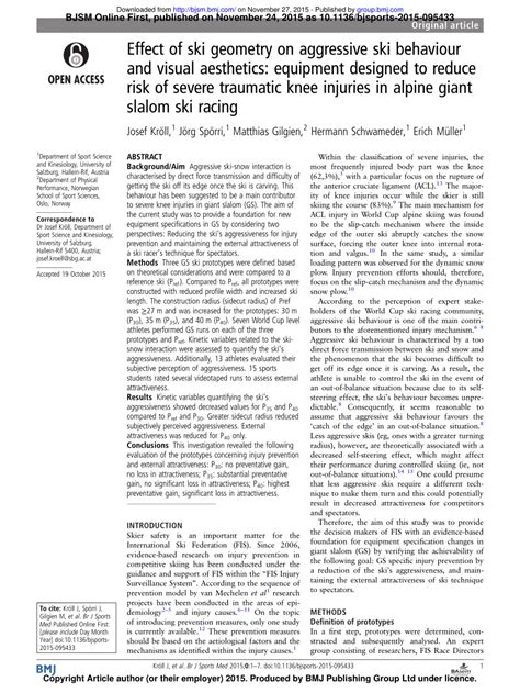 Pdf Effect Of Ski Geometry On Aggressive Ski Behaviour And Visual