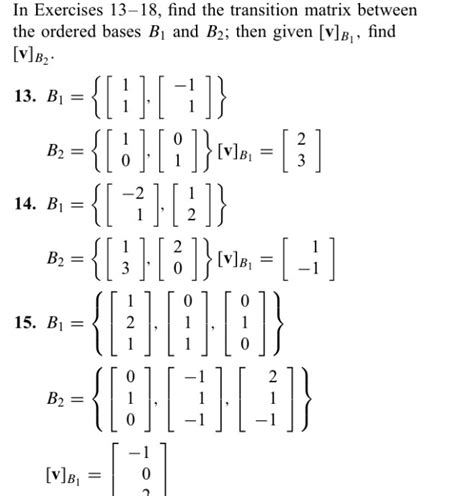 Solved In Exercises 13 18 Find The Transition Matrix