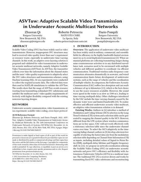 Pdf Asvtuw Adaptive Scalable Video Transmission In Underwater
