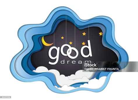 달 빛과 별 잘 자 고 달콤한 꿈 종이 접기 모바일 개념 벡터 일러스트 종이 아트 스타일에서 좋은 꿈 텍스트 디자인 개념에 대한 스톡 벡터 아트 및 기타 이미지 Istock