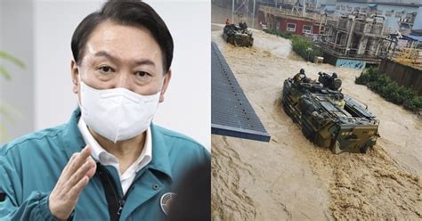 윤 대통령 긴급명령의 효과 장갑차가 물살을 뚫고 포스코에 출동했다 사진 위키트리