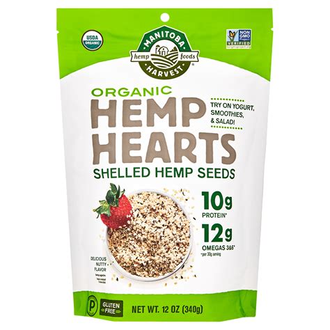 Manitoba Harvest Organic Hemp Seeds Shelled Hemp Hearts Plant Based